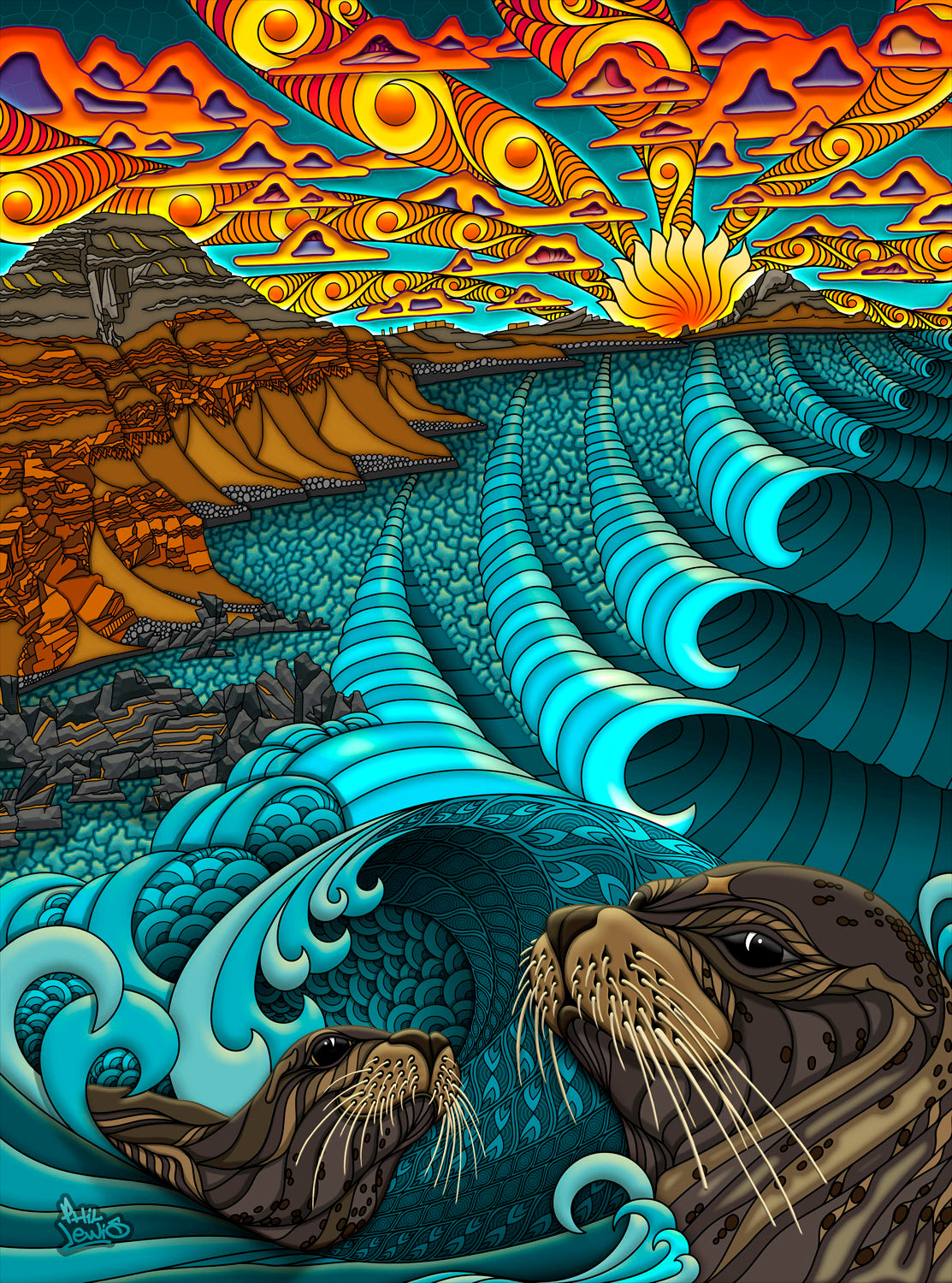 Sea Lions - Photo Paper Print – Phil Lewis Art