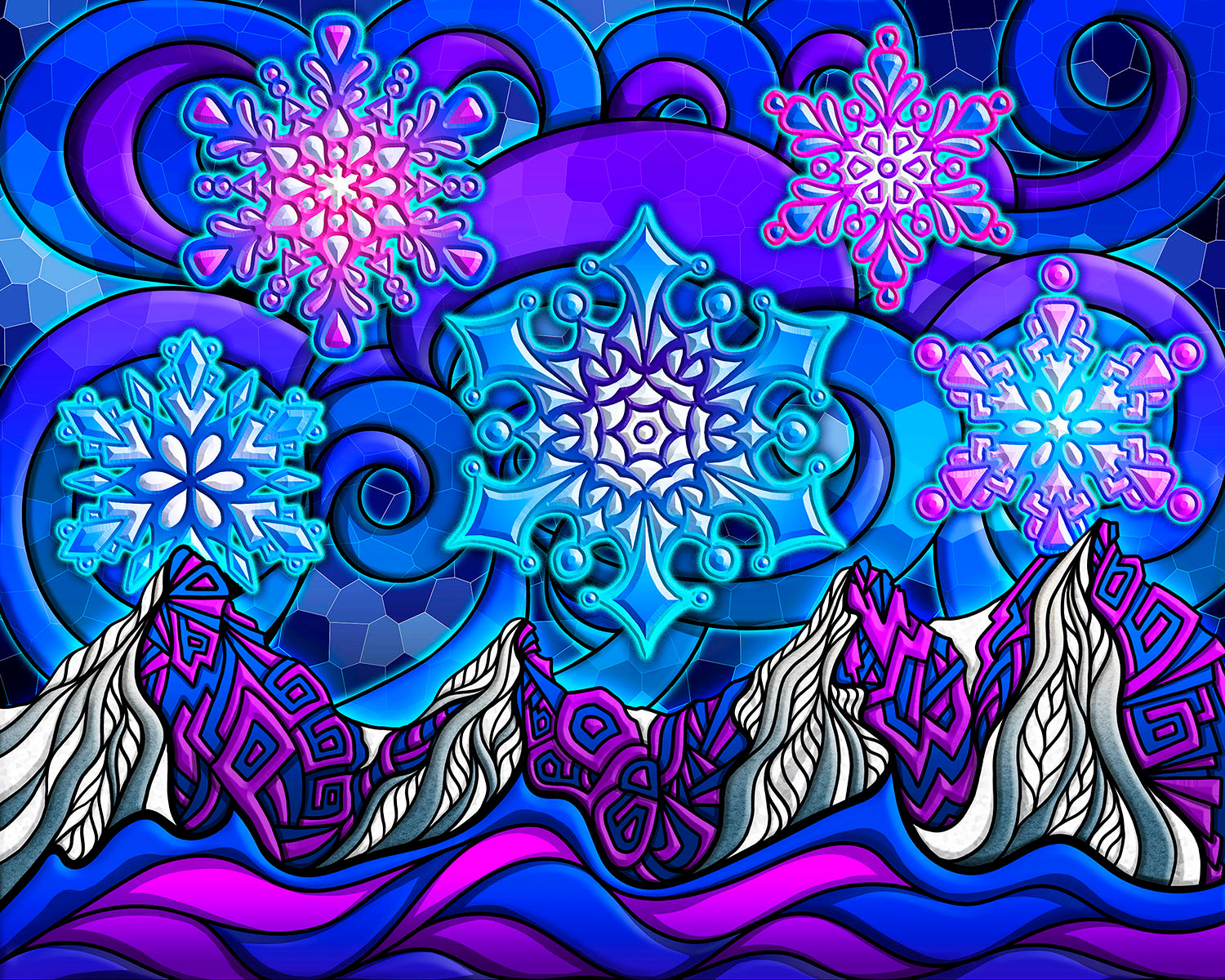 Trippy Aspens Print | Visionary Artwork – Phil Lewis Art