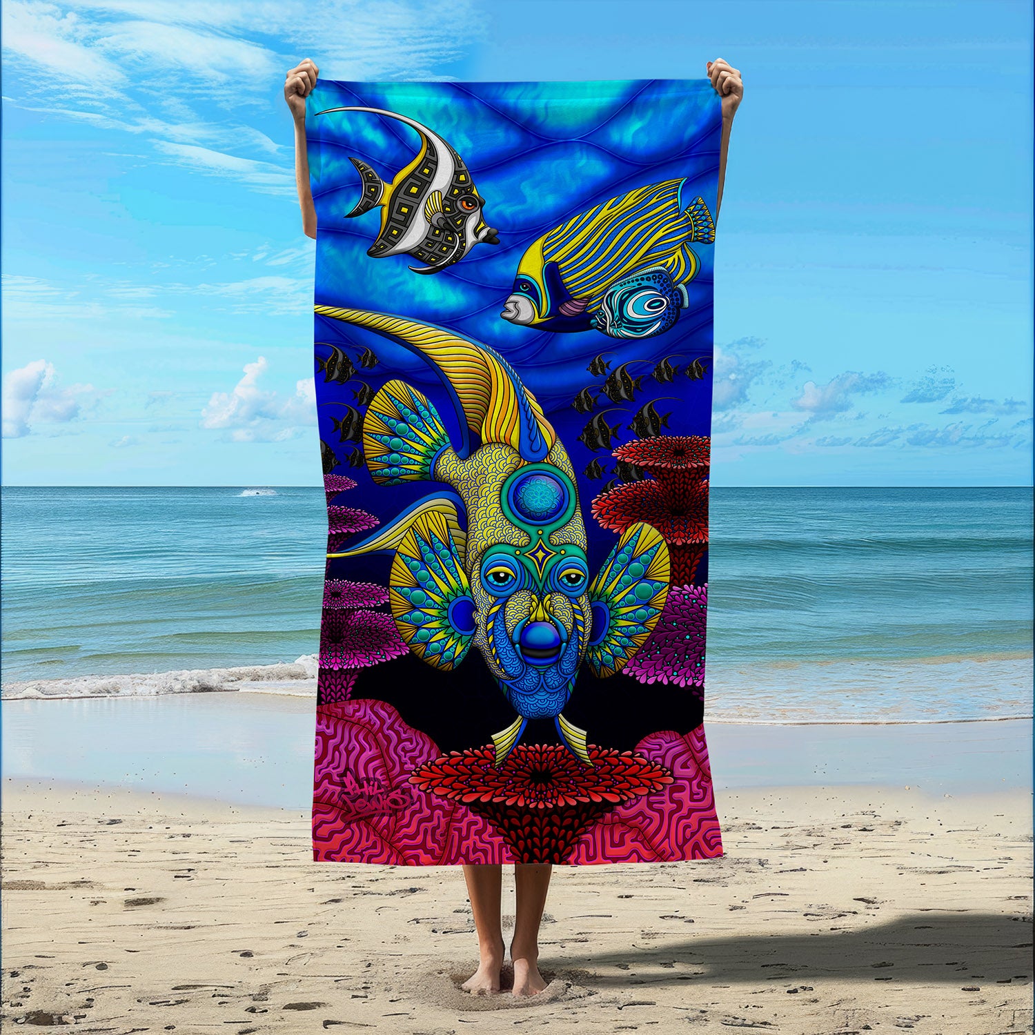 Go Fish Beach Towels – Phil Lewis Art