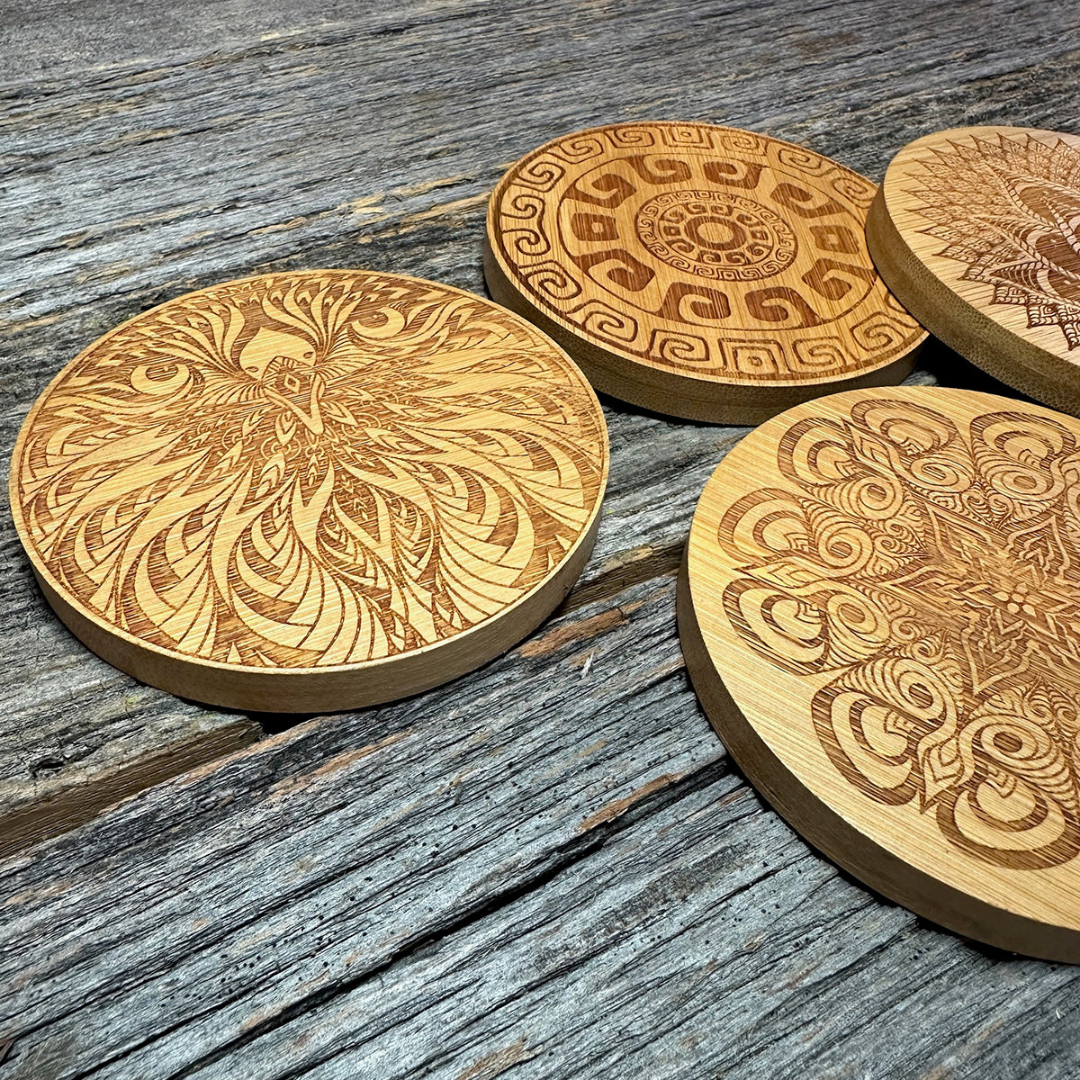 Laser Engraved Coaster Set V2 – Phil Lewis Art
