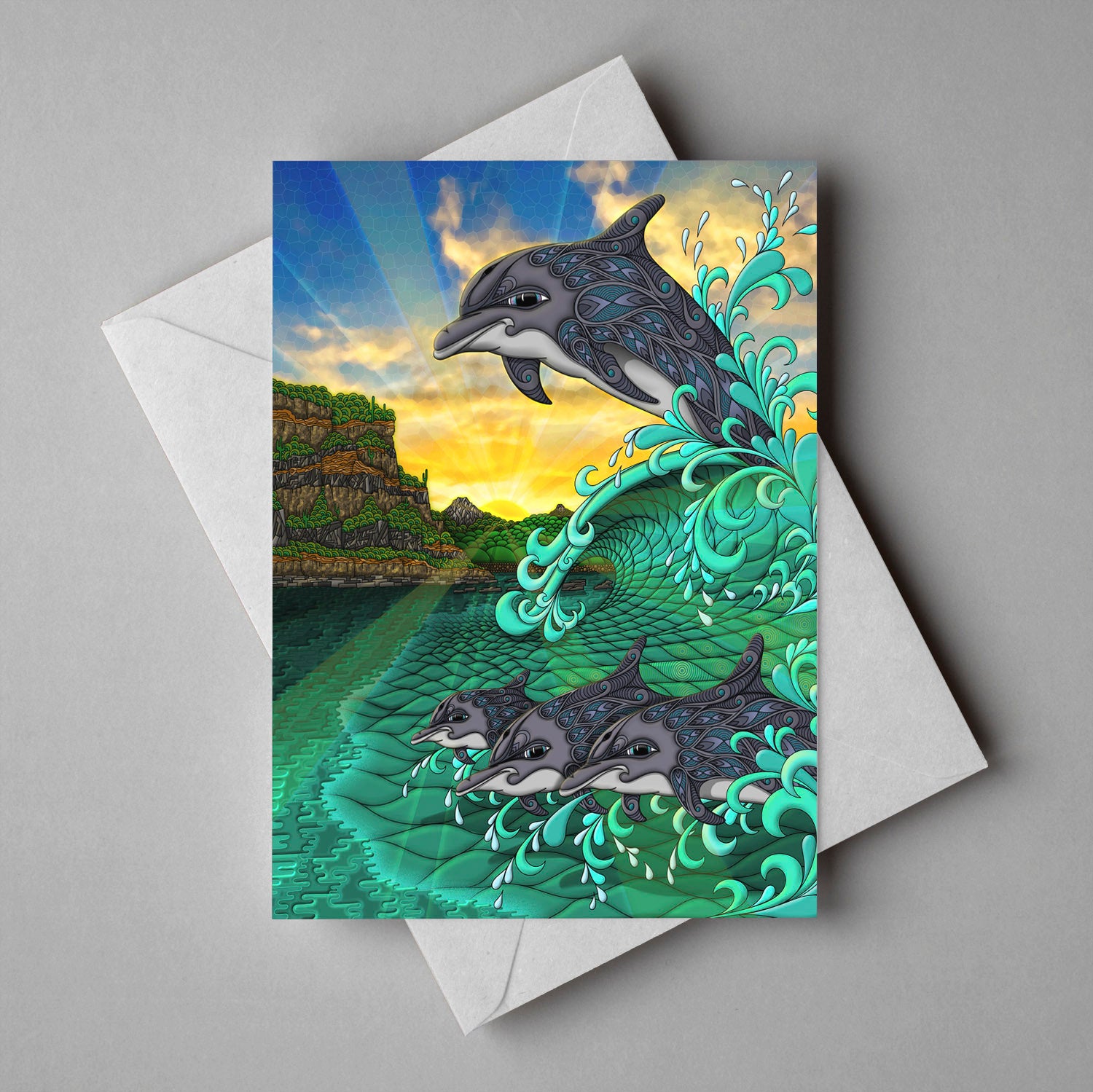 Dolphins - Greeting Card – Phil Lewis Art