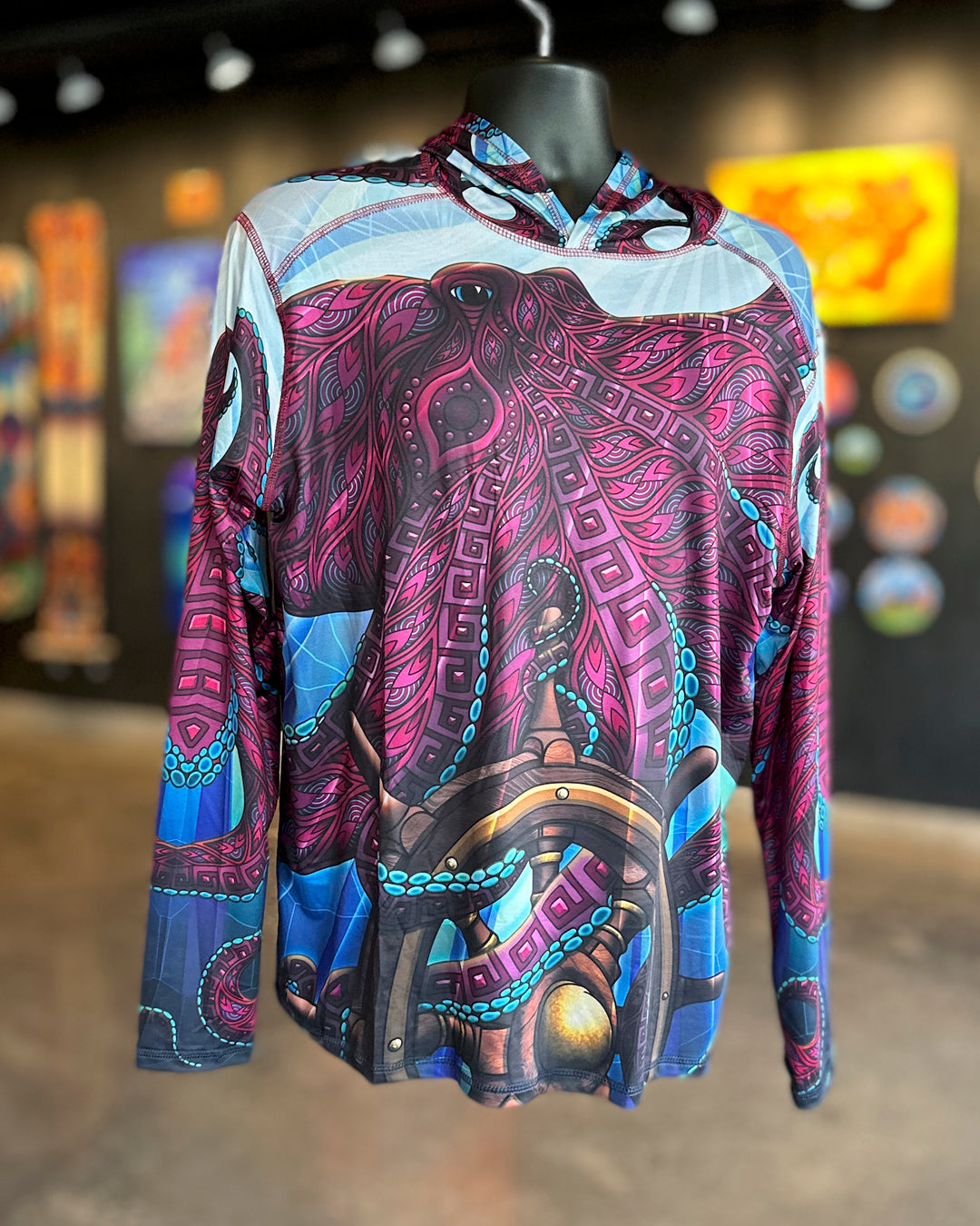 Octopus - UPF 50+ Sun Hoodie – Phil Lewis Art