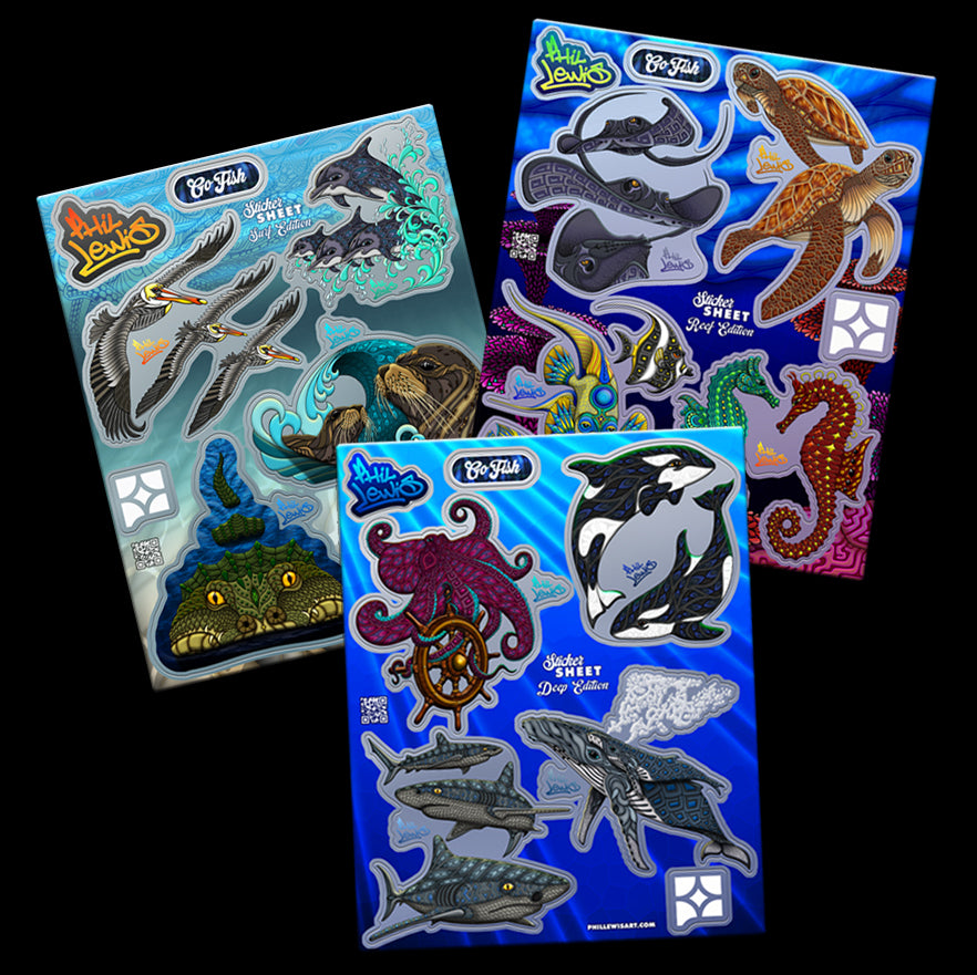 Go Fish - Sticker Sheets – Phil Lewis Art