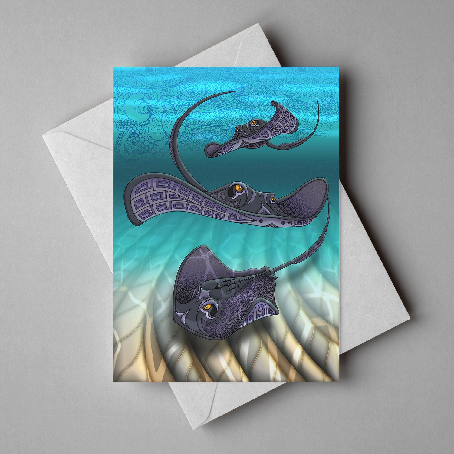 Sting Rays - Greeting Card – Phil Lewis Art
