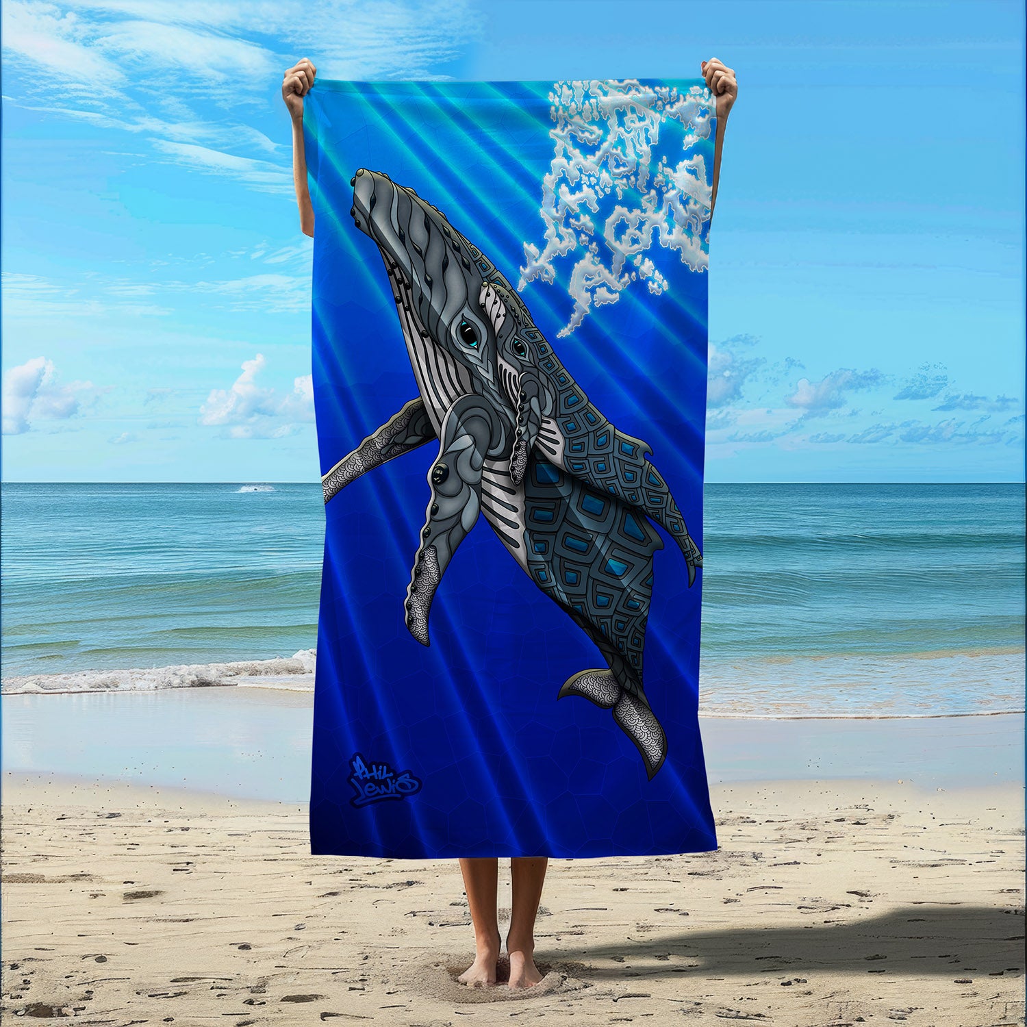 Whales - Beach Towel – Phil Lewis Art