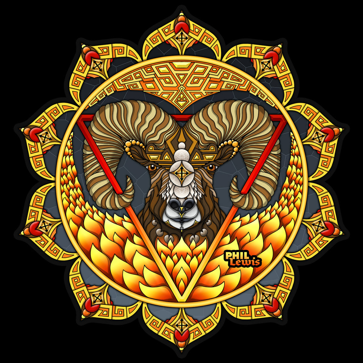 Psychedelic 3rd Chakra Sticker | Visionary Art – Phil Lewis Art