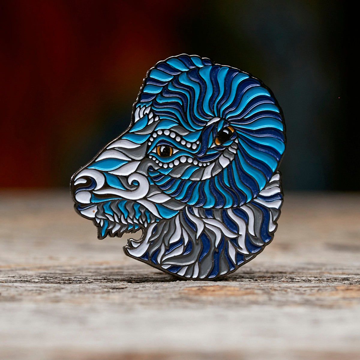Trippy Sheep Pin | Spiritual Art – Phil Lewis Art