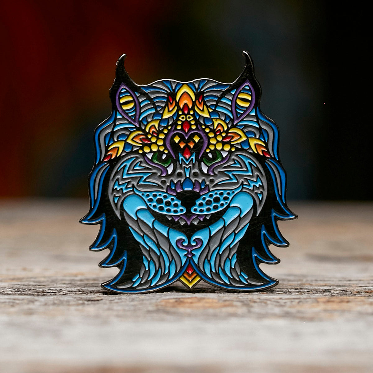 Trippy Lynx Pin | Visionary Art – Phil Lewis Art
