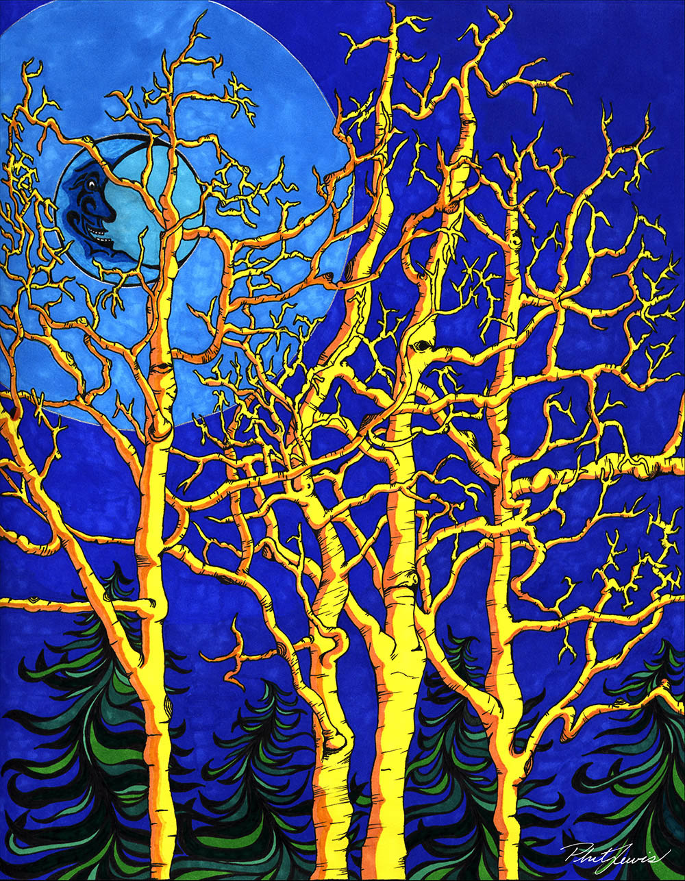 Trippy Signed Canvas with Visionary Artwork – Phil Lewis Art