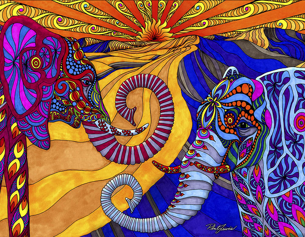 Elephants - Print – Phil Lewis Art