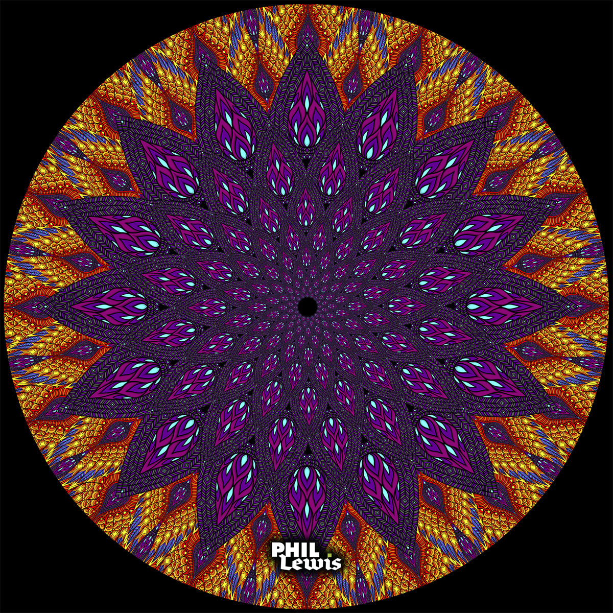 Trippy Phoenix Vortex Sticker | Visionary Art – Phil Lewis Art